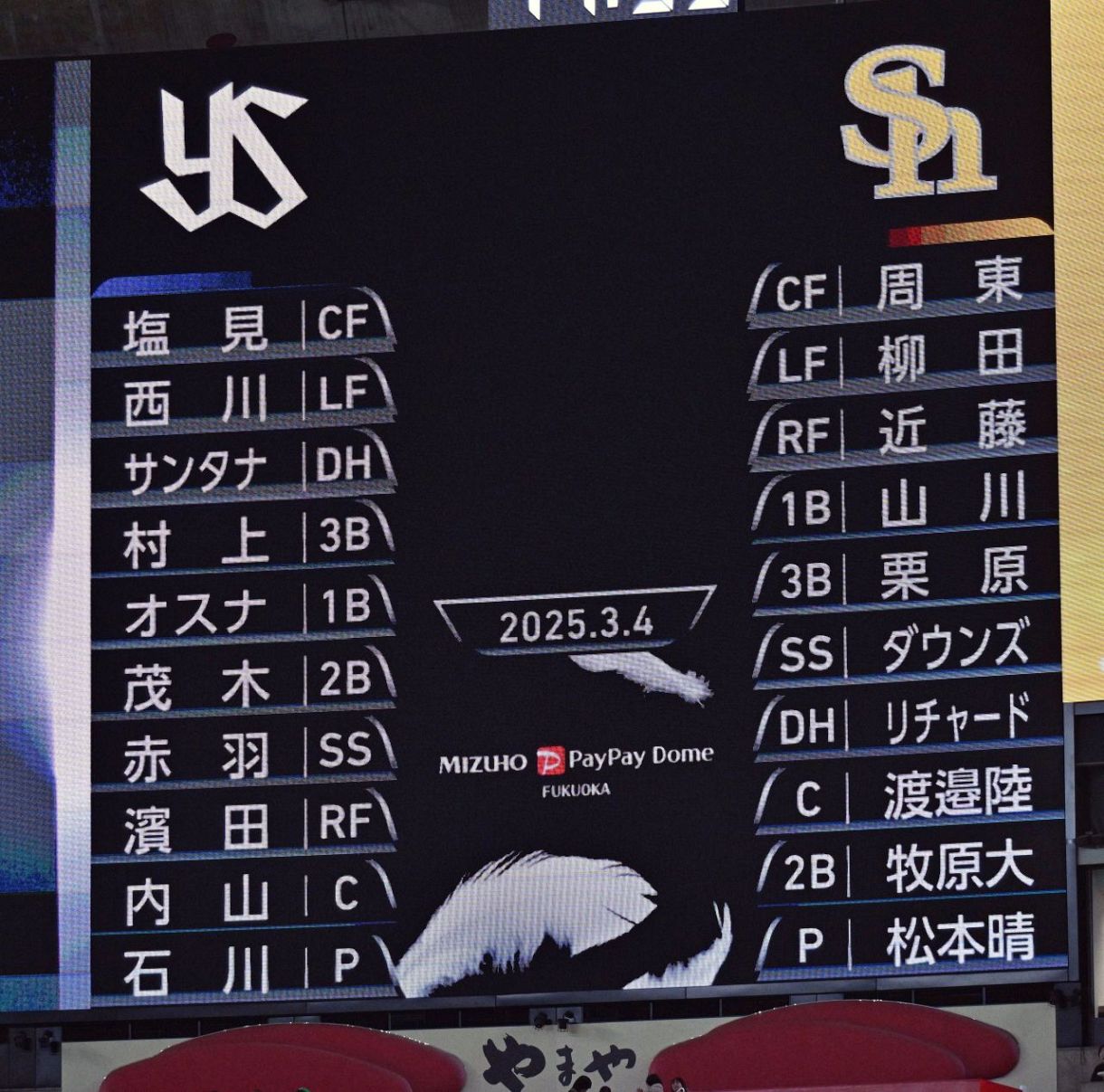 「打順が美しすぎて」本拠地初ゲームのスタメンにファン〝発狂〟ソフトバンクOP戦「シーズン中もこれでいこう」：「おっ！」でつながる地元密着の ...